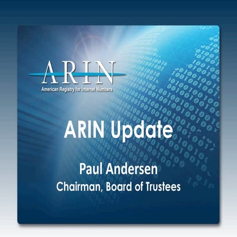 ARIN Update | PDF