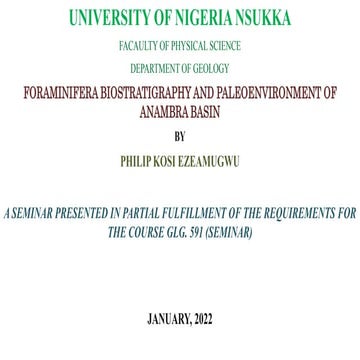 FORAMINIFERA BIOSTRATIGRAPHY AND PALEOENVIRONMENT OF ANAMBRA BASIN.pptx