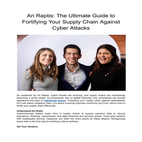 Ari Raptis_ The Ultimate Guide to Fortifying Your Supply Chain Against ...