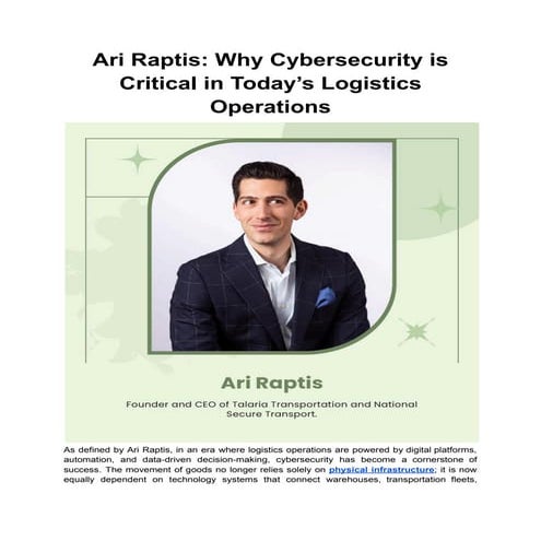 Ari Raptis_ Why Cybersecurity is Critical in Today’s Logistics ...