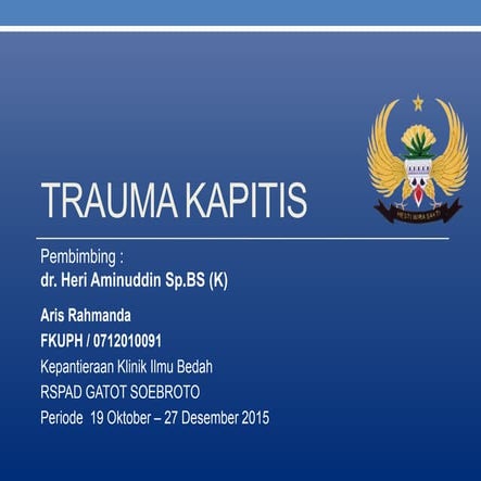 Trauma Kapitis / Cedera Kepala Berat | PPTX