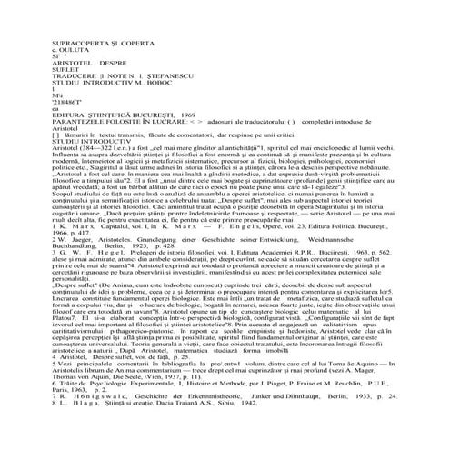Aristotel despre suflet | PDF