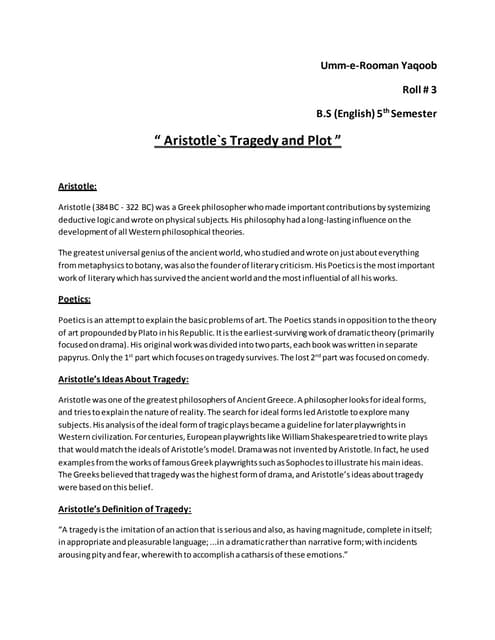 Six elements of tragedy | PPTX