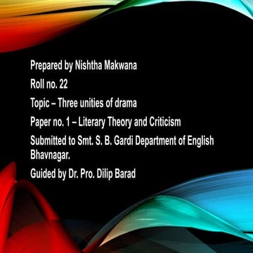 Three Unities in Drama | PPTX