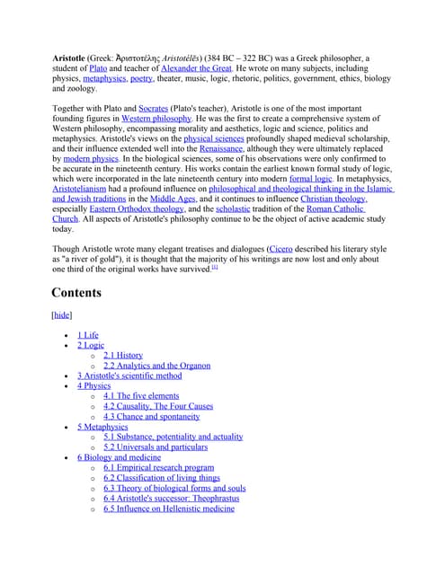 Aristotle's Politics (Summary) | DOCX