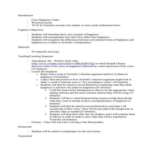 Aristotle YouTube Lesson Plan | PDF