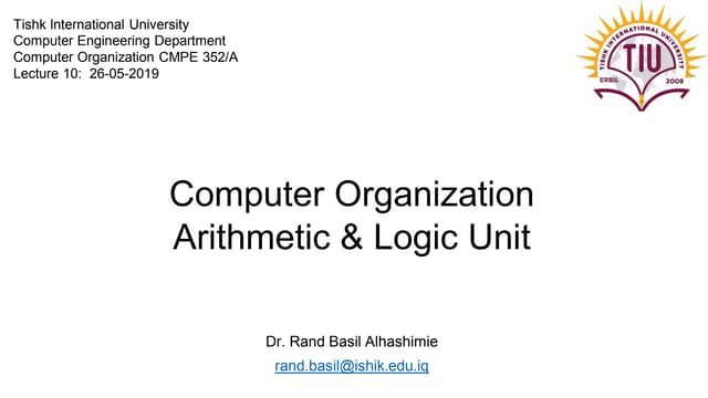Arithmetic Logic Unit (ALU) | PPT