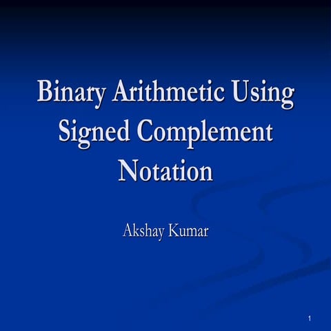 Arithmetic Computation Using 2 S Complement Notation Pptx