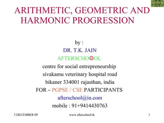 Geometric sequences and geometric means | PPTX