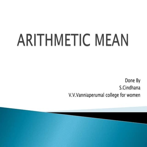 Arithmetic mean | PPT