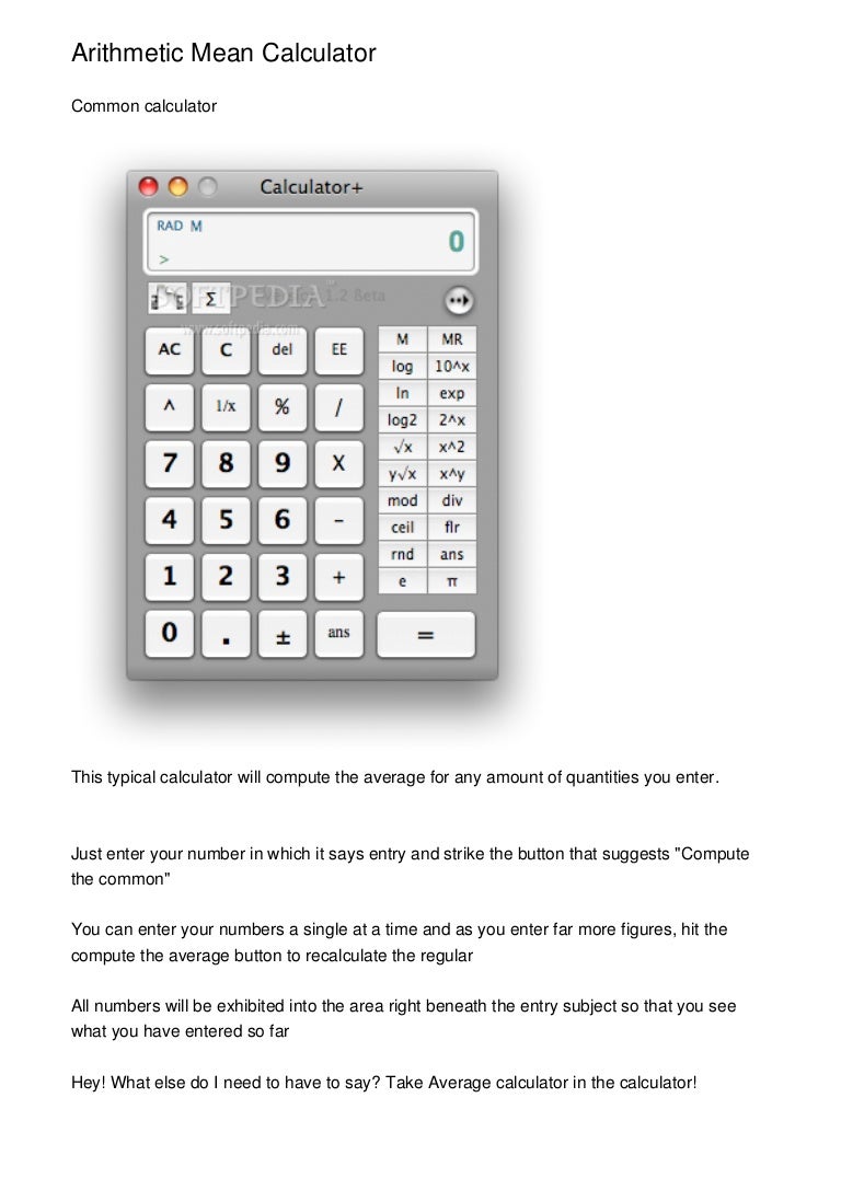 Arithmetic Mean Calculator