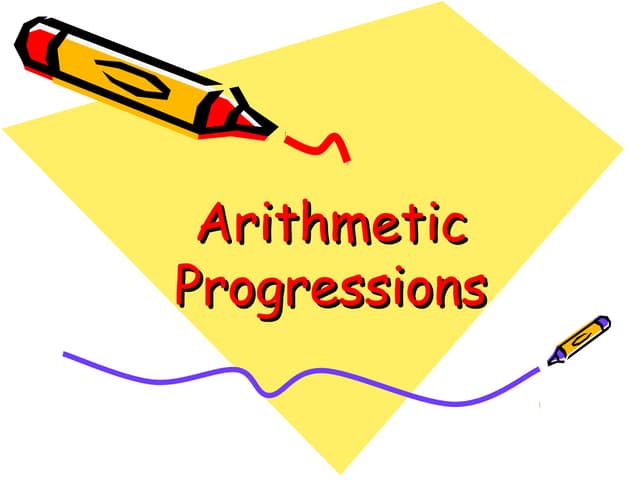 Arithmetic progression | PPTX