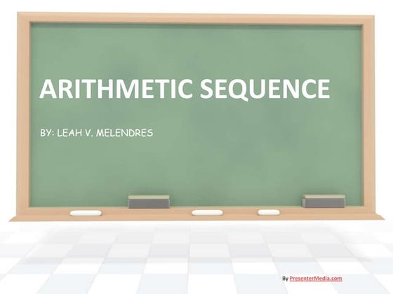 Arithmetic Sequence and Series | PPTX | Physics | Science