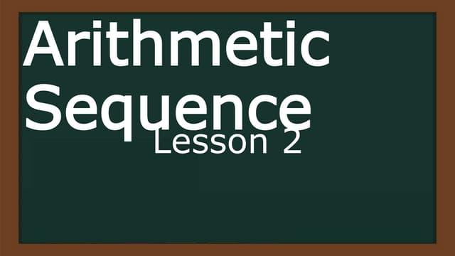 Arithmetic Sequence | PDF