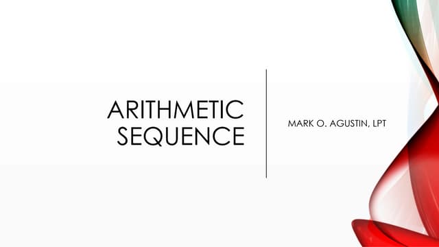 Arithmetic Sequence Grade 10 Mathematicspptx Education