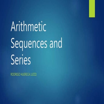 Arithmetic sequences and series | PPT