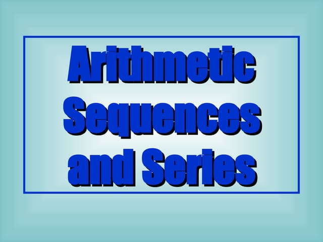 Arithmetic series | PPTX