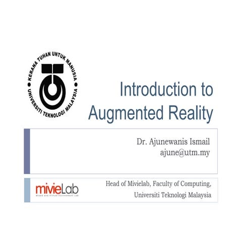 Introduction to Augmented Reality | PPT