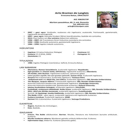 Aritz branton de langlois cv | PDF