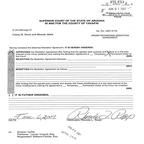 Arizona court order | DOC