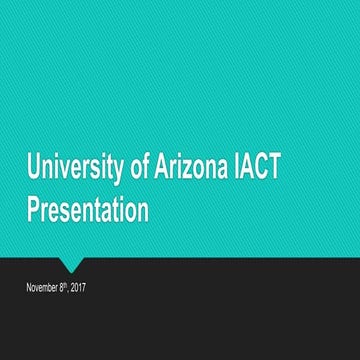 Fall 2017 Site Visit U Arizona | PPTX