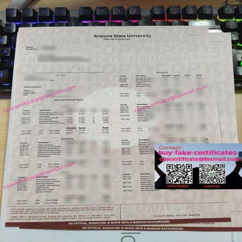 Arizona State University transcript | PDF