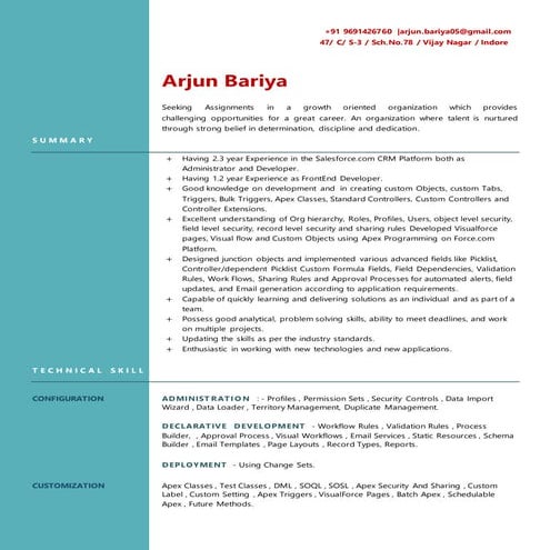 Arjun Updated CV | DOCX