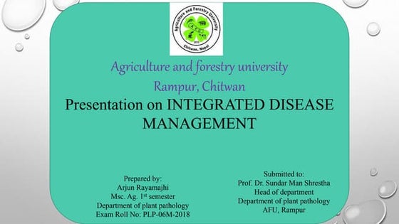 Integrated Plant Disease Management (IDM) | PPTX | Infectious Diseases ...