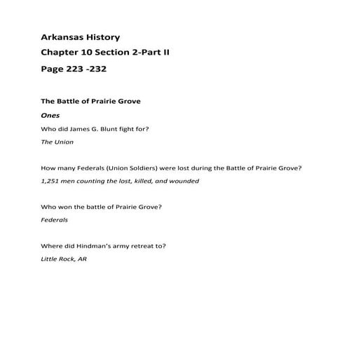 Arkansas History Chapter 10 Section2 Part 2 | DOCX