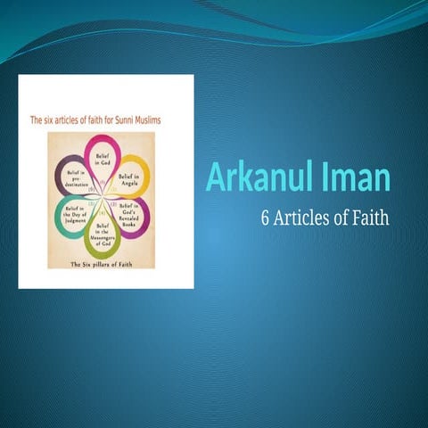 Arkanul Iman.pptx six articles of faith in slamic religion | PPT