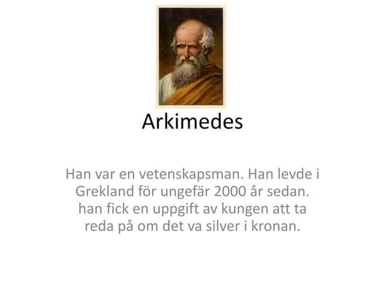 Historien om arkimedes upptäckt | PPTX