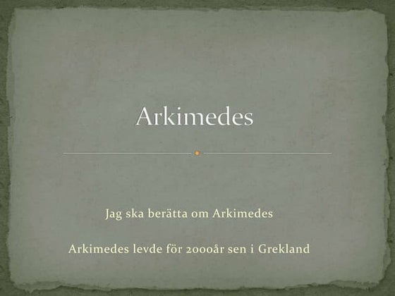 Arkimedes princip | PPT