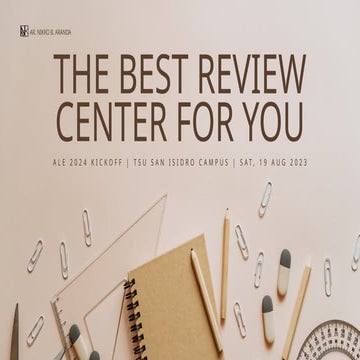Talk: The Best Review Center for You v. 2023 | PPTX