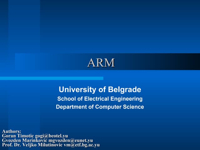 Introduction to arm architecture | PDF