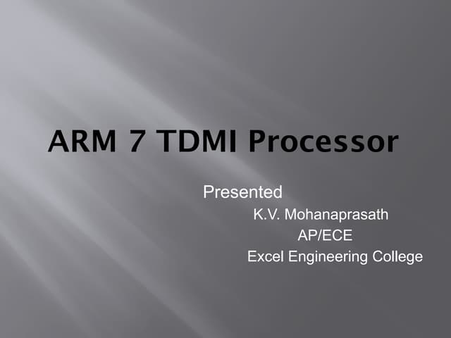 Arm7 The Power Behind Low Power High Performance Embedded Systems Ppt