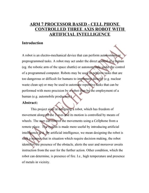 Main project (touch screen based robotic vehicle) | PPTX | Computer Peripherals | Computing