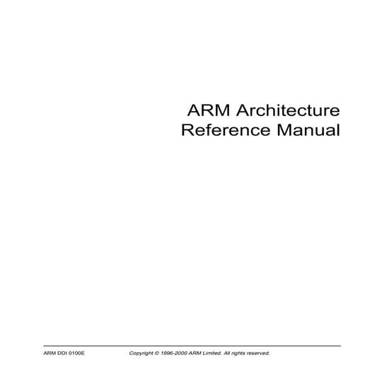 Arm architecture reference manual 2 ed | PDF