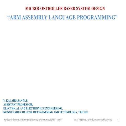 Arm Assembly Language Programming Ppt 