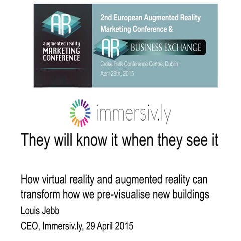 Augmented Reality Marketing Conference Dublin 2015 :Immersivly ...