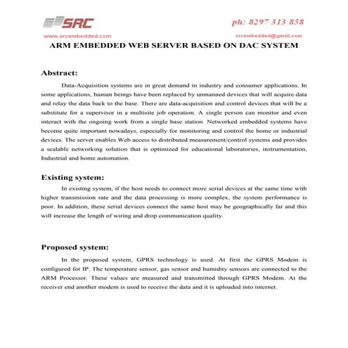 Arm Embedded Web Server Based On Dac System Pdf Computer Networking