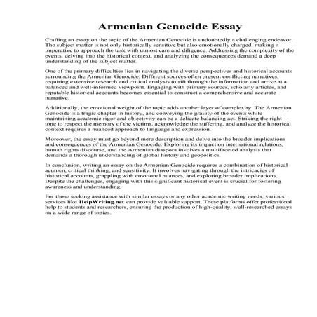 Armenian Genocide Essay | PDF