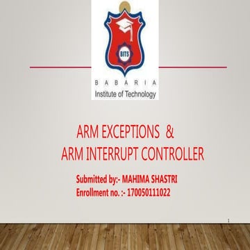 Arm Exceptions And Interrupt Controls Pptx Operating Systems