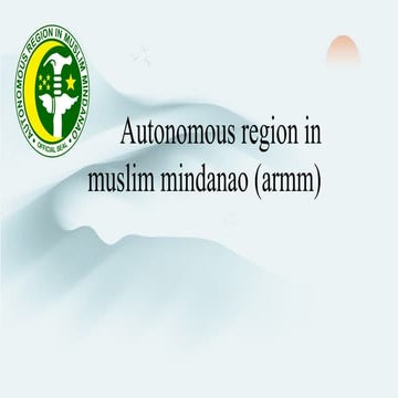 Autonomous region in muslim mindanao (armm) | PDF