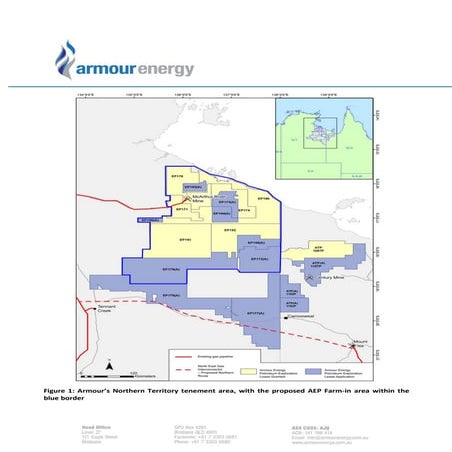 Armour Energy's Northern Territory Tenement Area Map in Australia | PDF