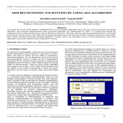Arm Recognition Encryption By Using Aes Algorithm Pdf 9986