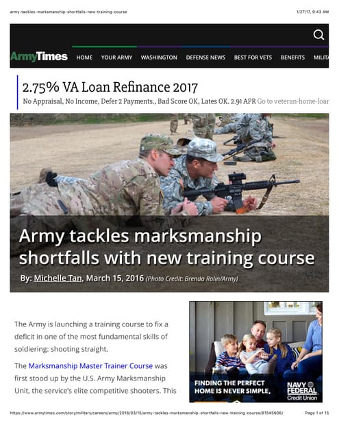 Inside the army's new marksmanship master trainer course | PDF | Arms ...