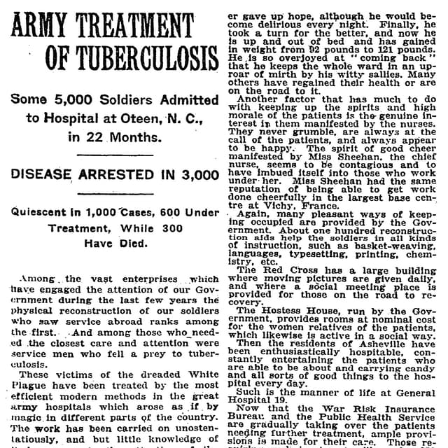 Army Treatment of Tuberculosis - NY Times -1920 | PDF