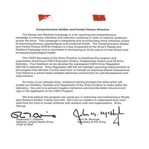 Comprehensive Soldier and Family Fitness Directive | PDF