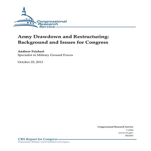 CRS - Army Drawdown and Restructuring - 25 oct 13 | PDF | Defense ...