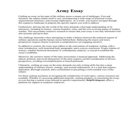Army Essay. Sharp Army Essay - Army Military | PDF